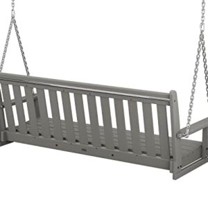 POLYWOOD GNS60GY Vineyard 60" Swing, Slate Grey & R100GY Presidential Outdoor Rocking Chair, Slate Grey