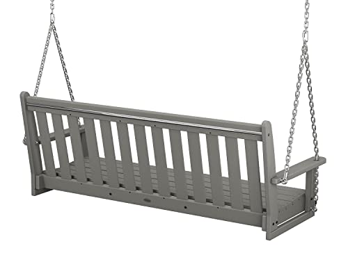 POLYWOOD GNS60GY Vineyard 60" Swing, Slate Grey & R100GY Presidential Outdoor Rocking Chair, Slate Grey