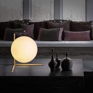 Hallway Bedroom Living Room Moddeny Modern Globe Glass Table Lamp Creative Shade Ball Moon Desktop Night Light Nordic Bedroom Bedside Lamp Living Room Study Office E27 Front Desk Light Latern 21.4 * 2