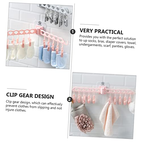 1pc Drying Clip Wall Mounted Clothes Rack Collapsible Hangers Foldable Laundry Rack Laundry Dispenser Clothes Drying Rack Laundry Drying Rack Viscose Pink Folding Hanger