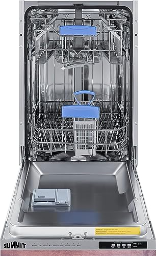 Summit Appliance DW186NTADA 18" Wide Built-In Dishwasher, Stainless Steel Door, ADA Compliant, Energy Star Certified, Top Touch Panel, Removable Cutlery Basket