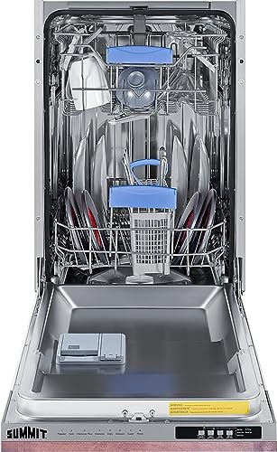 Summit Appliance DW186NTADA 18" Wide Built-In Dishwasher, Stainless Steel Door, ADA Compliant, Energy Star Certified, Top Touch Panel, Removable Cutlery Basket