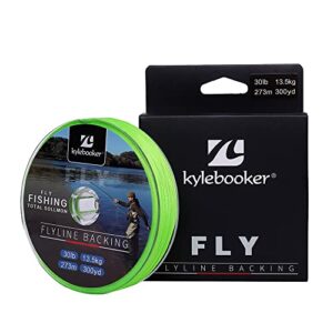 fly fishing dacron braided backing line abrasion resistant trout fly line（20lb-300yds,green）