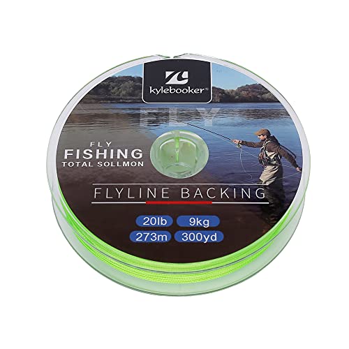 Fly Fishing Dacron Braided Backing Line Abrasion Resistant Trout Fly Line（20lb-300yds,Green）