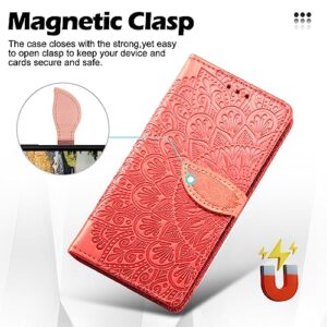 KKEIKO Case Compatible with Samsung Galaxy Note 10 Plus/Galaxy Note 10 Plus 5G, PU Leather Wallet Case for Women Men, Magnetic Flip Cover with Card Holder for Samsung Note 10 Plus, Red