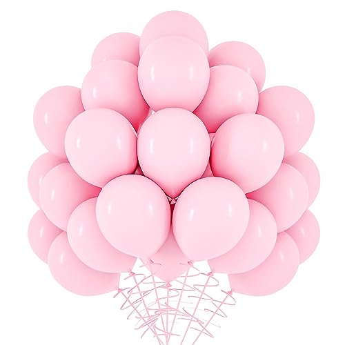 RUBFAC 70pcs Pastel Pink Latex Balloons, 10 Inch Helium Party Balloons, Latex Balloons for Balloon Garland Arch as Wedding, Birthday, Graduation, Baby Shower, Bridal Shower