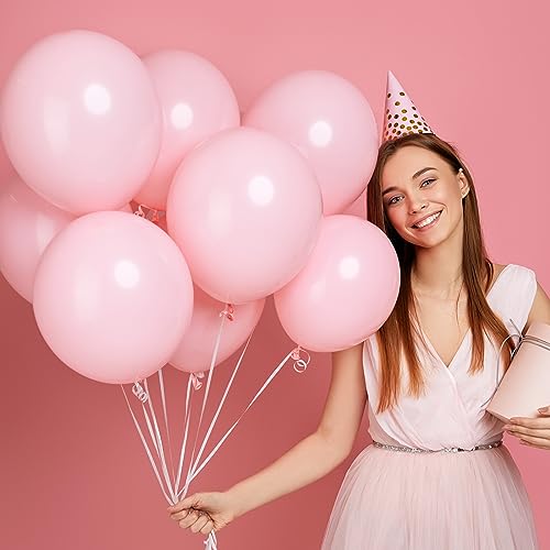 RUBFAC 70pcs Pastel Pink Latex Balloons, 10 Inch Helium Party Balloons, Latex Balloons for Balloon Garland Arch as Wedding, Birthday, Graduation, Baby Shower, Bridal Shower