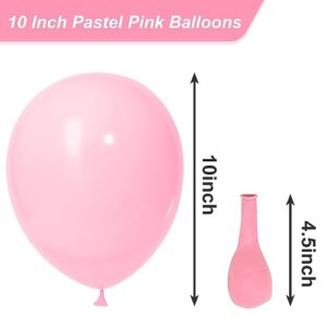 RUBFAC 70pcs Pastel Pink Latex Balloons, 10 Inch Helium Party Balloons, Latex Balloons for Balloon Garland Arch as Wedding, Birthday, Graduation, Baby Shower, Bridal Shower