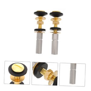 Uonlytech 2 Pcs Toilet Tank Bolts Toilet Cover Seat Metal Screws Toilet Lid Screws Toilet Bolts Screws Set Toilet Bolts and Nuts Toilet Washers Bolts Copper, Rubber, Stainless Steel Golden