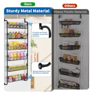 6-Tier Over the Door Pantry Organizer, Heavy-Duty Metal Pantry Door Organizers and Storage with 6 Adjustable Baskets, Pantry Spice Rack for Home, Kitchen