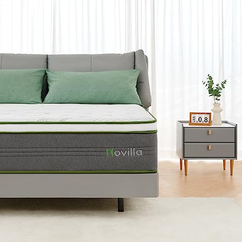 Novilla Full Mattress,12 Inch Gel Memory Foam Hybrid Mattress with Individually Pocket Springs, Breathable Mattresses Full for Cool Sleep,Motion Isolation & Pressure Relief, Medium Firm, vigour