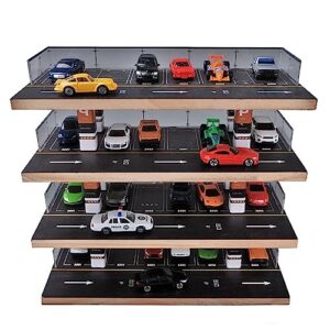 4-tiers garage display case 1/64 car garage model realistic parking lot backdrop display scene model clear parking spaces