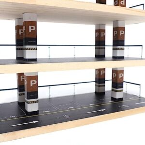 4-Tiers Garage Display Case 1/64 Car Garage Model Realistic Parking Lot Backdrop Display Scene Model Clear Parking Spaces