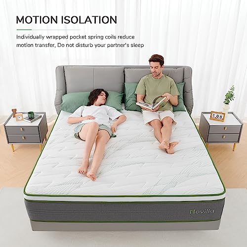 Novilla California King Mattress,12 Inch Gel Memory Foam Hybrid Mattress with Individually Pocket Springs, Breathable Mattresses for Cool Sleep,Motion Isolation & Pressure Relief, Medium Firm,vigour