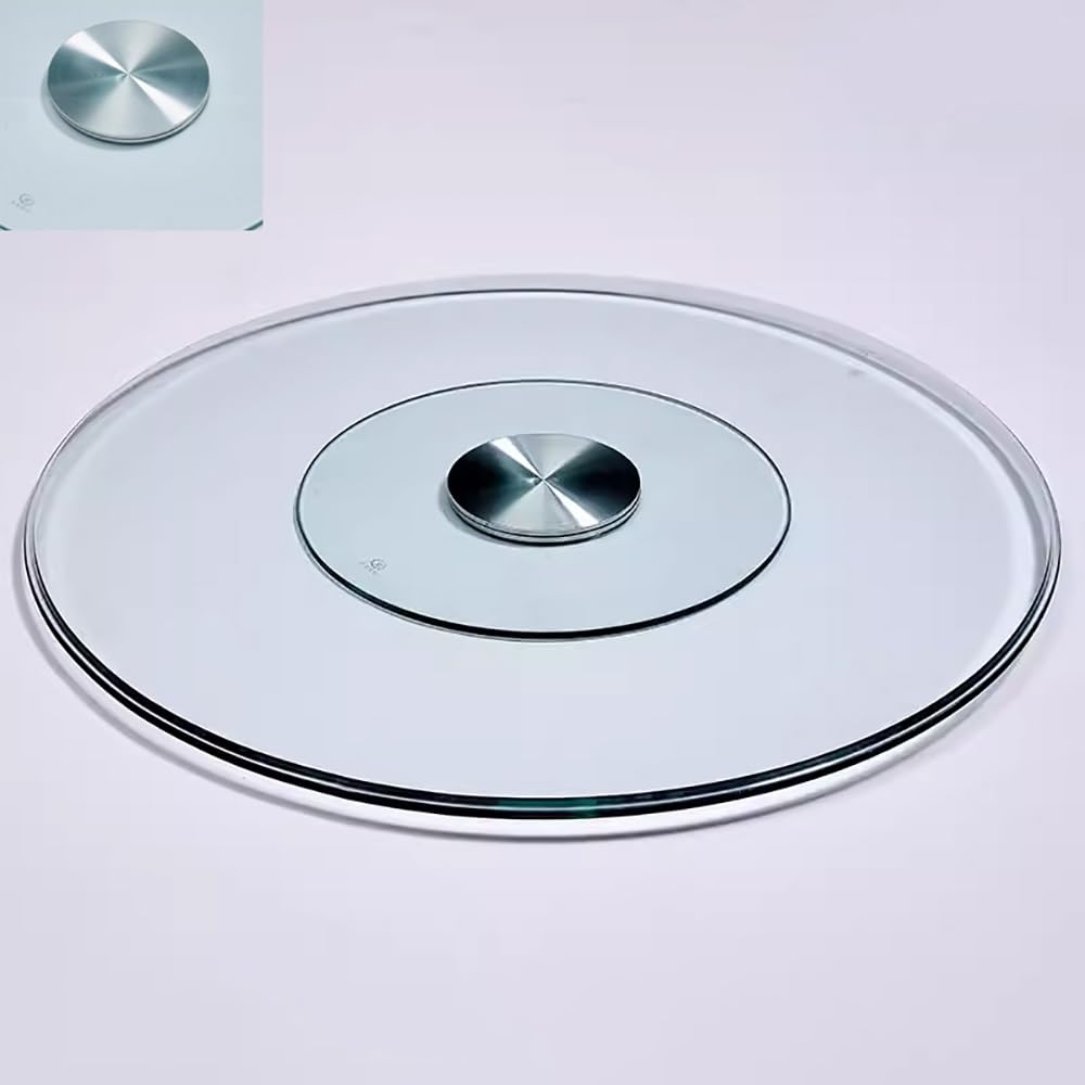 Lazy Susan Turntable Round Tabletop Rotating Serving Tray，27/32/36inch Dining Table Serving Plate With Aluminum Alloy Bearing，Transparent (Size : 90cm/36in)