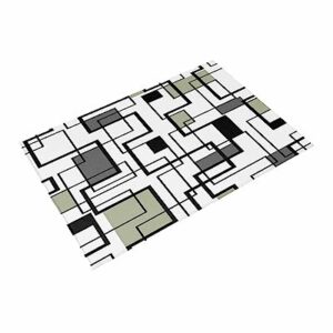 Sage Green Geometric Outdoor Rug for Patio/Deck/Porch, Non-Slip Large Area Rug 5 x 8 Ft, Black Gray Modern Abstract Art Indoor Outdoor Rugs Washable Area Rugs, Reversible Camping Rug Carpet Runner