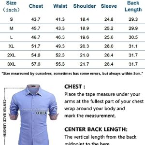 COOFANDY Men's Casual Button Down Shirt No Tuck Dress Shirt Long Sleeve Oxford Shirts Blue