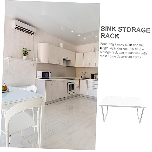 KJHBV Telescopic Storage Rack Counter Shelves Stainless Steel Sink Rack Metal Cabinets Shelf Organizer Rack Under Sink Storage Pantry Shelf Rack Multipurpose Sink Rack Air Fryer Holder