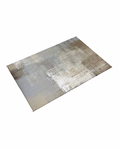 Brown Grey Oil Painting Outdoor Rug for Patio/Deck/Porch, Non-Slip Area Rug 5x8 Ft, Modern Geometric Abstract Aesthetics Indoor Outdoor Rugs Washable Area Rugs, Reversible Camping Rug Carpet Runner