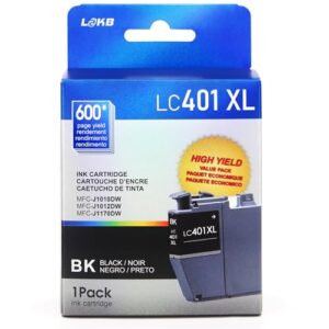 Black LC401XL Ink Cartridges for Brother Printer for Brother Ink Cartridges LC401 Black Brother LC401 Ink Cartridges Work with Brother MFC-J1010DW Ink Cartridges MFC-J1012DW MFC-J1170DW