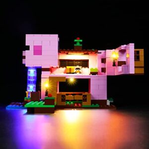 Hilighting Upgraded Light Kit for Lego Minecraft The Pig House Building Set, Compatible with Lego 21170 (Model Not Included)