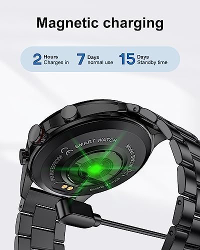 LIGE Smart Watch for Men(Answer/Make Calls), 1.32" Fitness Tracker with Heart Rate Sleep SpO2 Monitor,IP67 Waterproof,Activity Trackers and Smartwatches for iOS and Android Phones(All Black)