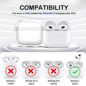 MHYALUDO Airpods 3rd Generation Case Cover, Clear Soft TPU Transparent Military Grade Shockproof Protective Case with Cleaning Pen for Apple Airpods 3 Charging case 2021, Clear White