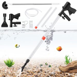 aquariun gravel cleaner, quick water changer, gravel vacuum for aquarium,with air-pressing button，fish tank vacuum gravel cleaner kit for water changing sand washing with fish tank cleaning brush