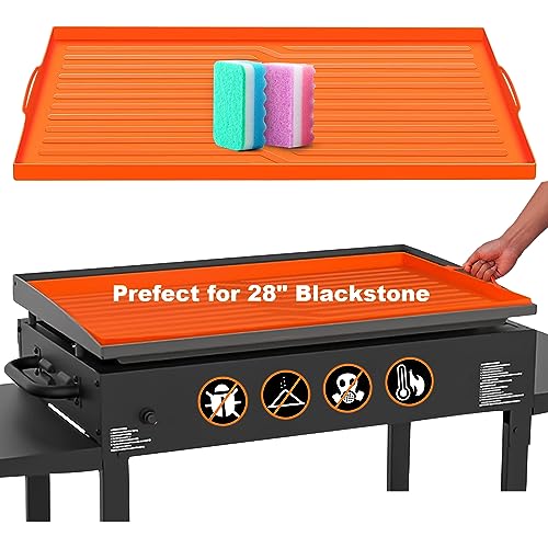 28 Inch Silicone Griddle Mat for Blackstone,Food Grade Griddle Buddy Mat for Blackstone Griddles Grill Outdoor,400°F Heat Resistant/Reusable/Easy to Clean, All Seasaon Cooking Protective