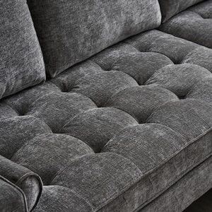 Imseigo 85”W Sectional Sofa Couch, L Shaped Couch with Reversible Chaise, Mid Century Modern 3-seat Sofa Chenille Couches for Living Room, Apartment, Office and Small Space (Dark Grey)