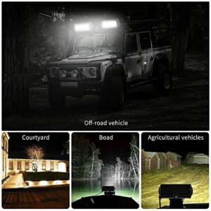 SAN YOUNG 7 Inch LED Tractor Work Lights, 120W 10000lm LED Light Bar Waterproof Combo Beam for ATV UTV SUV RV Truck Mower Golf Cart Pickup Boat, 2PCS