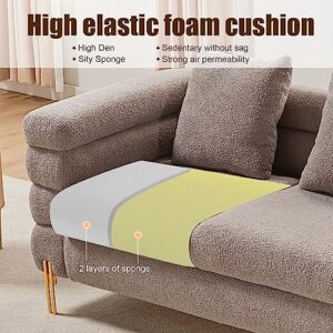 AMERLIFE Modern Sofa Couch, 24''Extra Deep Seat Sofa for Living Room, 85 inch Oversized Sofa, 3 Seat Sofa, Sectional Couch Set, Grey