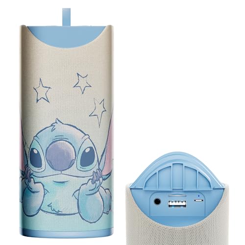 Disney Lilo and Stitch Wireless Bluetooth Speaker- Splashproof Rechargeable Wireless Speaker With 3 Hours Playtime/SD Slot/FM Radio- Stitch Stuff , Disney Stitch Gifts for Girls /Women/Men/All Fans