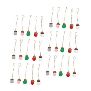 dechous 24pcs christmas acorn ball hand decor christmas decor felt balls bulk christmas hanging acorn balls christmas tree hanging ornament christmas acorn ball pendant material manual