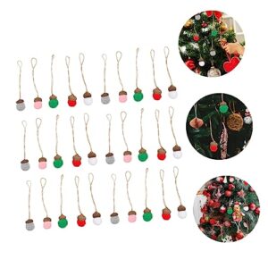 DECHOUS 24pcs Christmas Acorn Ball Hand Decor Christmas Decor Felt Balls Bulk Christmas Hanging Acorn Balls Christmas Tree Hanging Ornament Christmas Acorn Ball Pendant Material Manual