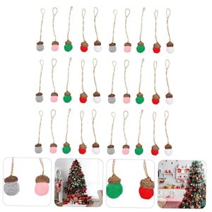 DECHOUS 24pcs Christmas Acorn Ball Hand Decor Christmas Decor Felt Balls Bulk Christmas Hanging Acorn Balls Christmas Tree Hanging Ornament Christmas Acorn Ball Pendant Material Manual