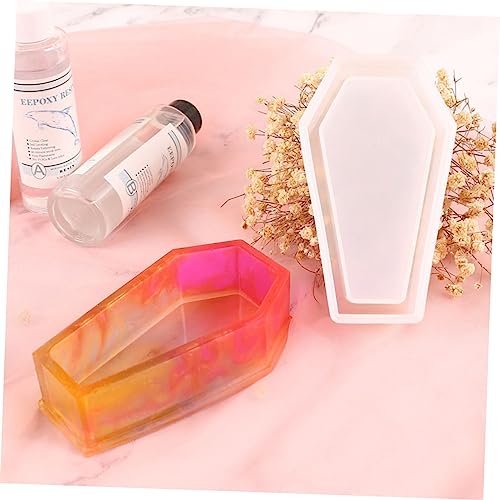 COHEALI 1 Set Epoxy Coffin Mold Hand Decor Resin Jewelry Molds Resin Silicone Molds Jewelry Organizer Tray DIY Epoxy Silicone Epoxy Craft Supplies Storage Silicone Mold Creative Mold Box