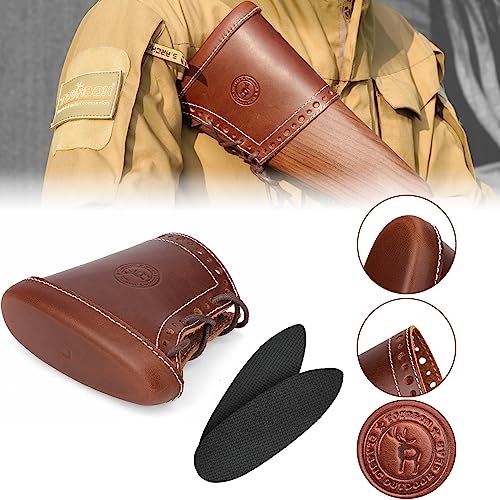 TOURBON Leather Recoil Pad Slip On Adjustable Shotgun Stock Extension Rifle Buttstock Pad