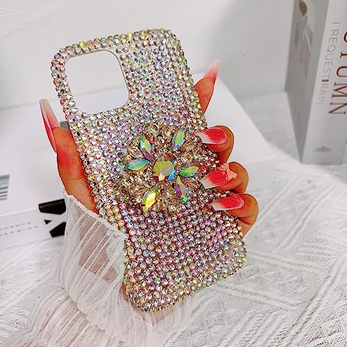 redecarie for Samsung Galaxy Note 10 Diamond Case,3D Handmade Luxury Bling Glitter Shiny Crystal Rhinestone Case with Holder Kickstand for Women Girls Kids Teens