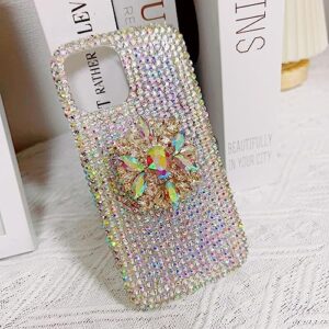 redecarie for Samsung Galaxy Note 10 Diamond Case,3D Handmade Luxury Bling Glitter Shiny Crystal Rhinestone Case with Holder Kickstand for Women Girls Kids Teens