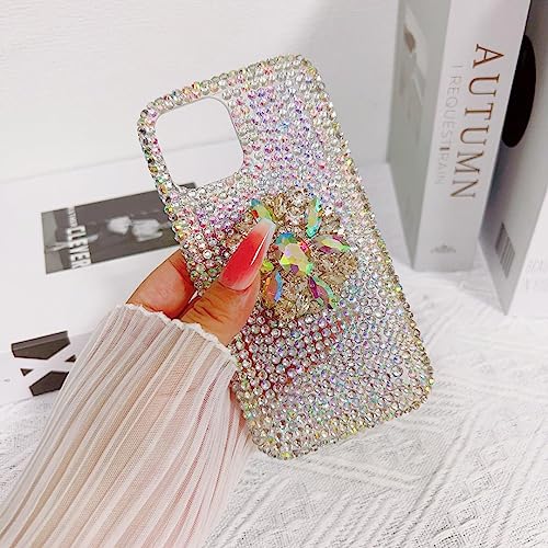 redecarie for Samsung Galaxy Note 10 Diamond Case,3D Handmade Luxury Bling Glitter Shiny Crystal Rhinestone Case with Holder Kickstand for Women Girls Kids Teens