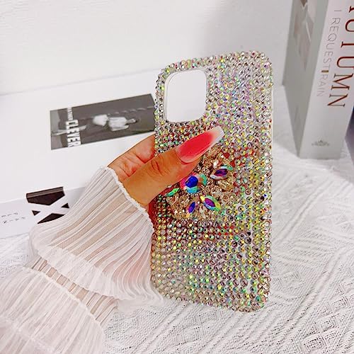 redecarie for Samsung Galaxy Note 10 Diamond Case,3D Handmade Luxury Bling Glitter Shiny Crystal Rhinestone Case with Holder Kickstand for Women Girls Kids Teens