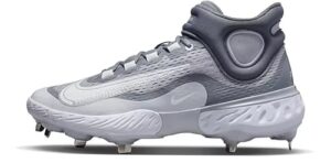 nike alpha huarache elite 4 dj6520-012 mid wolf grey/white/cool grey/pure platinum men's metal baseball cleats 13 us