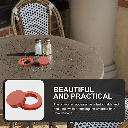 Happyyami 2Pcs Patio Table Umbrella Hole Ring Plug and Cap Set Patio Thicker Silicone Covers Kit Universal Fixation Rings for Glass Outdoors Patio Garden Table Deck Yard