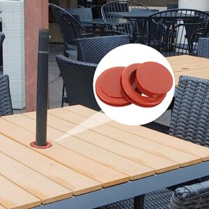 Happyyami 2Pcs Patio Table Umbrella Hole Ring Plug and Cap Set Patio Thicker Silicone Covers Kit Universal Fixation Rings for Glass Outdoors Patio Garden Table Deck Yard