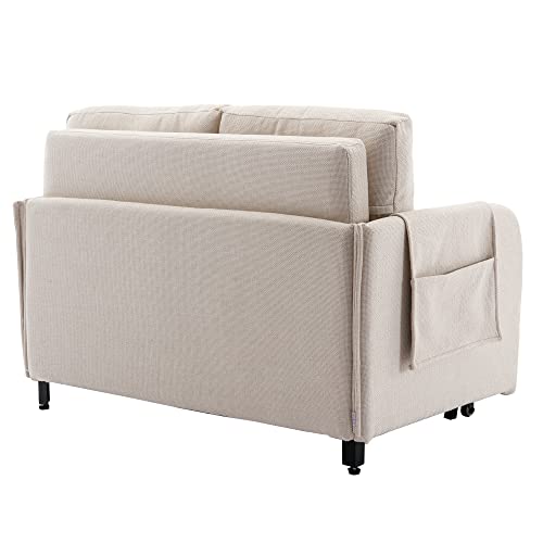 ERYE 3-in-1 Upholstered Futon Sofa Loveseat Convertible Sleeper Couch Bed,2-Seaters Sofa & Couch Soft Cushions Love Seat Daybed for Small Space Living Room Sets