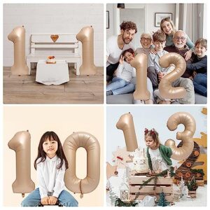 Number 30 Balloons 32 inch Digital Balloon Alphabet 30 Birthday Balloons Digit 30 Helium Balloons Big Balloons for Birthday Party Supplies Wedding Bachelorette Bridal Shower, Caramel Number 30th