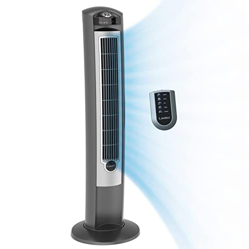 Lasko Portable Electric 42" Oscillating Tower Fan with Fresh Air Ionizer, Timer and Remote Control for Indoor, Bedroom and Home Office Use, Silver 2551 & Oscillating Tower Fan