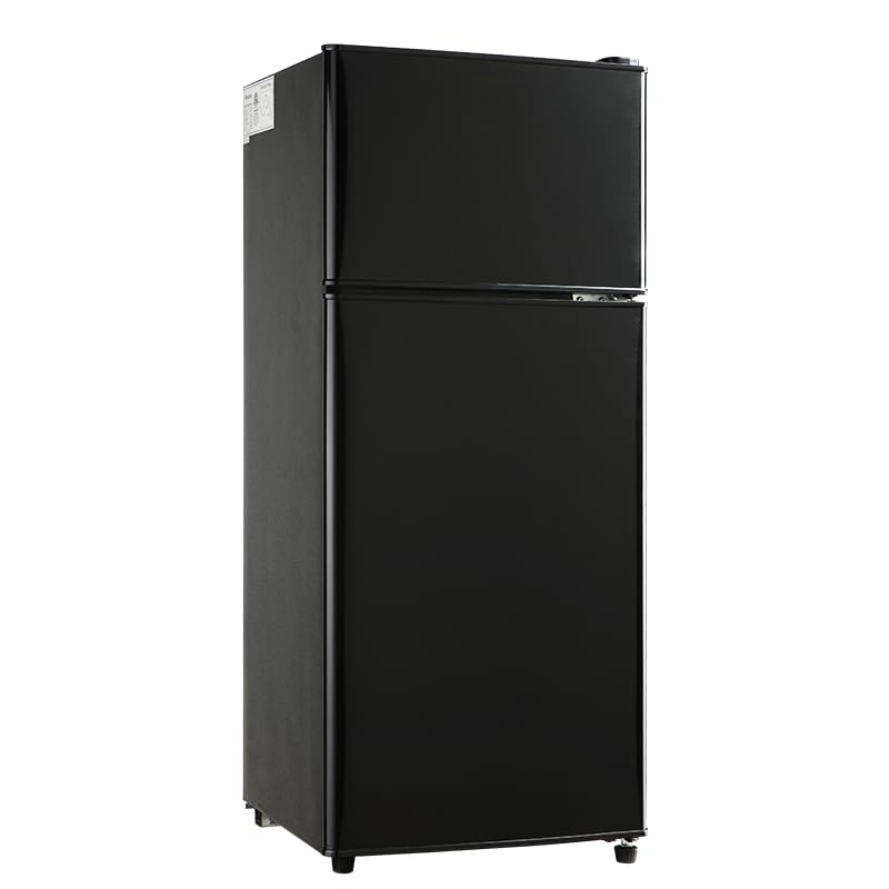 OOTDAY Compact Refrigerator 3.5 Cu Ft - Mini Refrigerator Separate Freezer - 2 Door for Garage Camper Basement/Dorm/Office/Family, Black