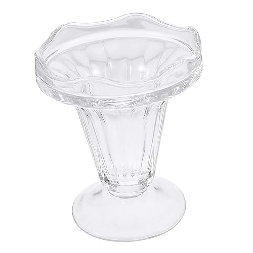 OKUMEYR Ice Cream Cup Cups for Glasses Clear Trifle Bowl Glass Footed Tulip Bowls Glass Sundae Cups Dessert Appetizer Cup Glass Transparent Footed Yogurt Bowl Glass Ice Cream Dishes